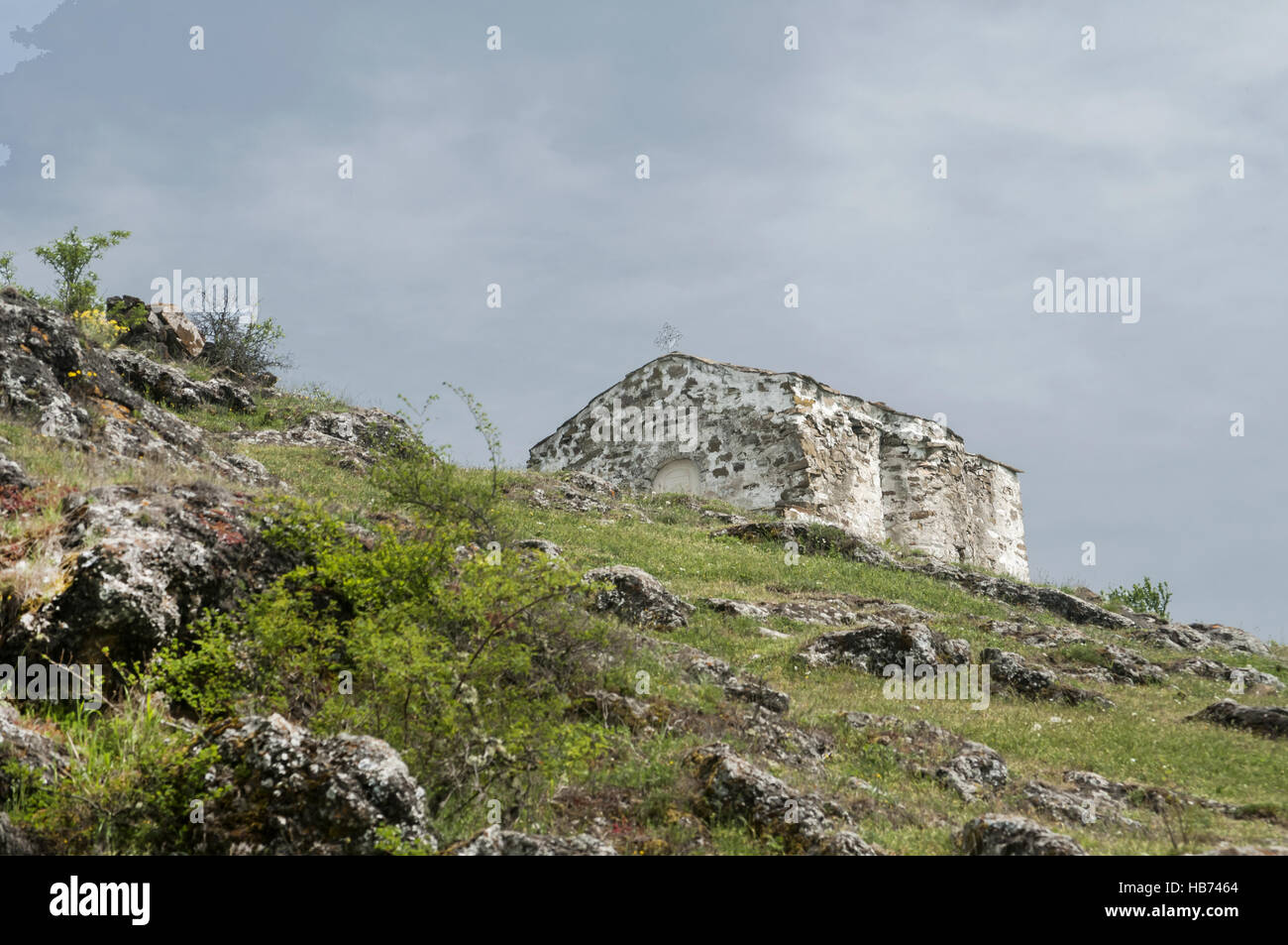 Medieval stone chapel exterior Stock Photo - Alamy