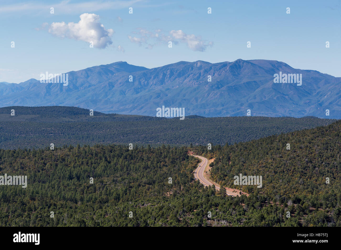 The Mazatzal Mountains above Highway 87 as it winds through northern ...