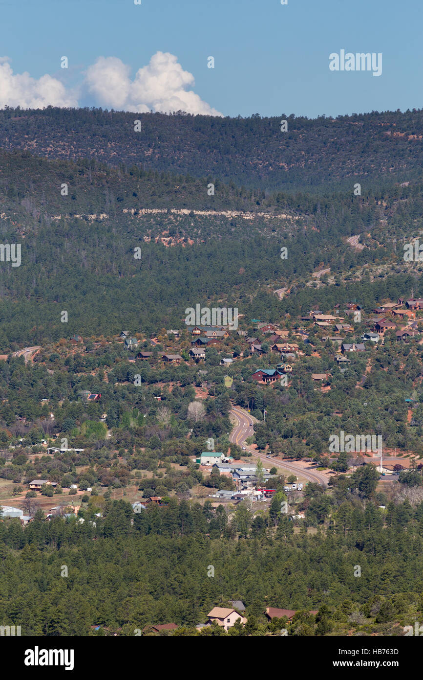 The town of Strawberry, Arizona along Highway 87 below the Mogollon Rim ...