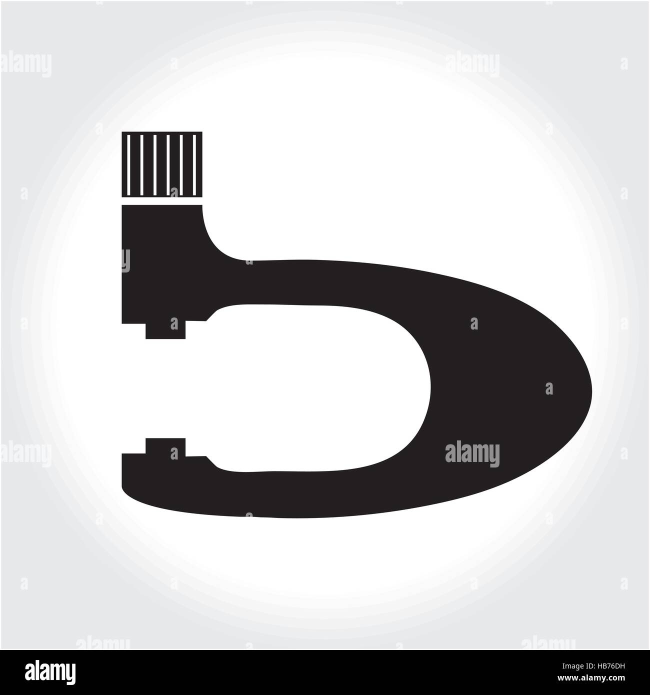 Micrometer tool icon, black silhouette. Element logo isolated on white ...