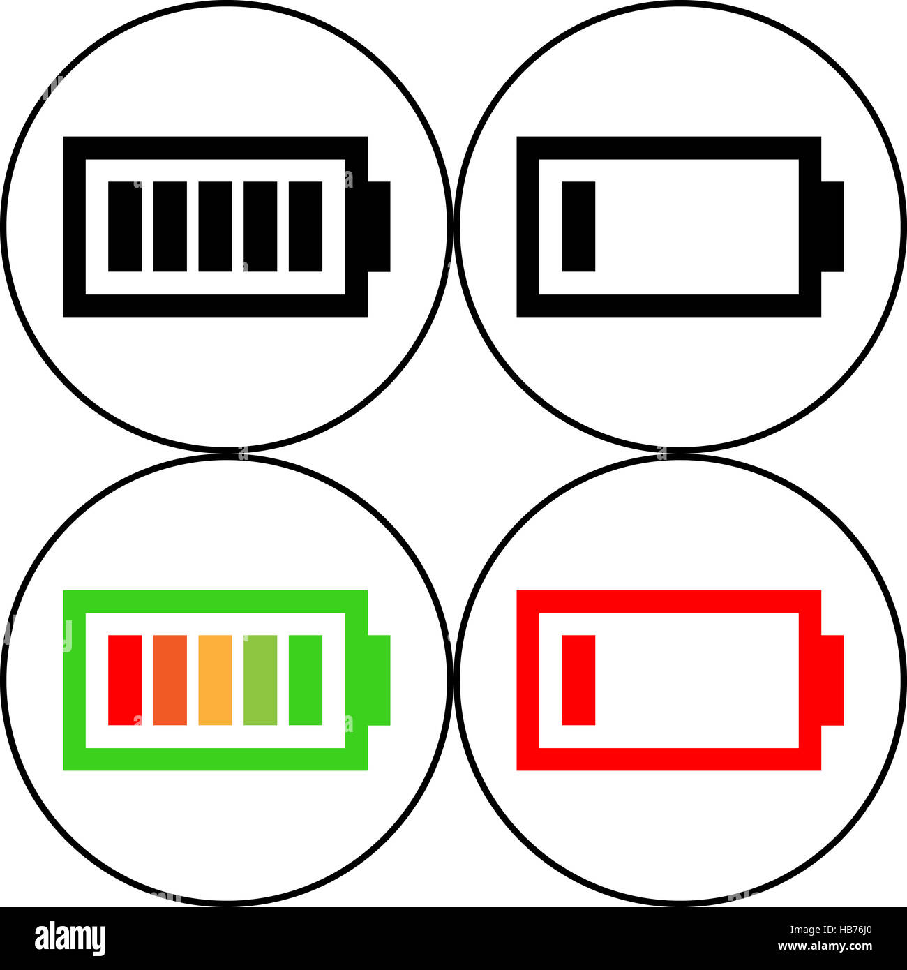 Set of battery icon - flat design Stock Photo - Alamy