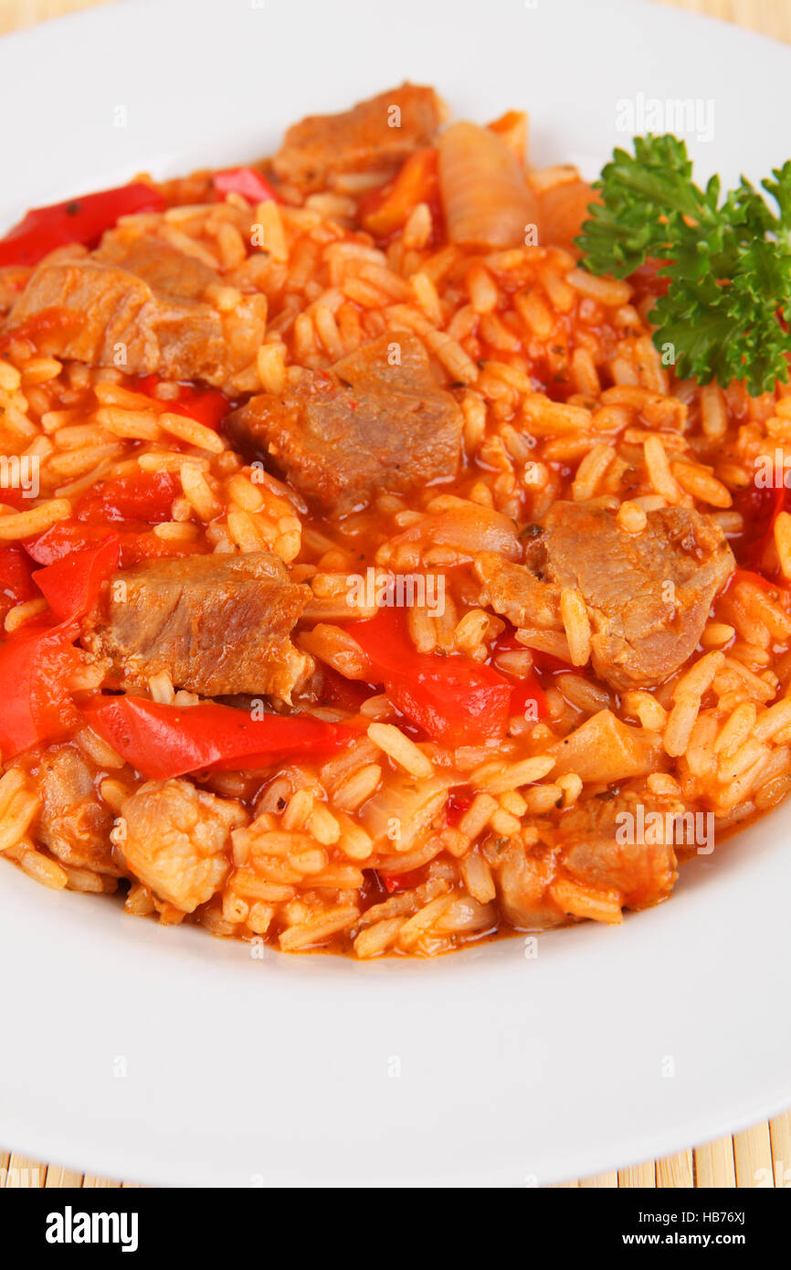 rice and meat Stock Photo - Alamy