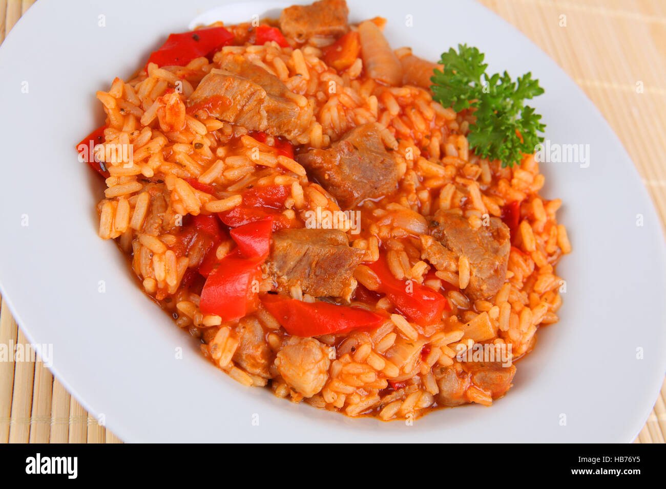 rice and meat Stock Photo - Alamy