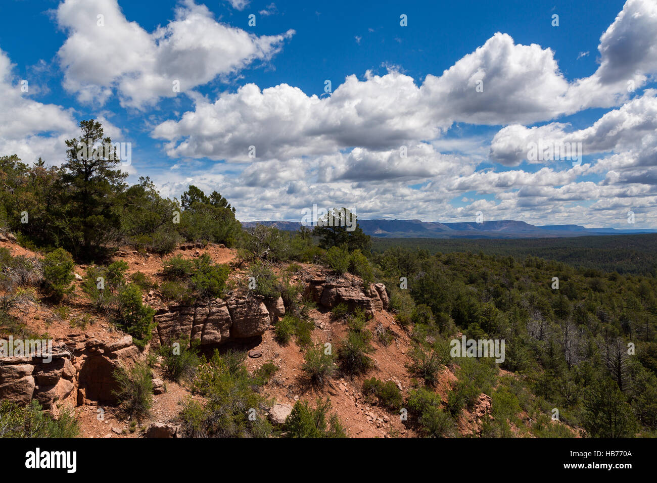 The Highline Trail passing over a sandstone ridge below the Mogollon ...