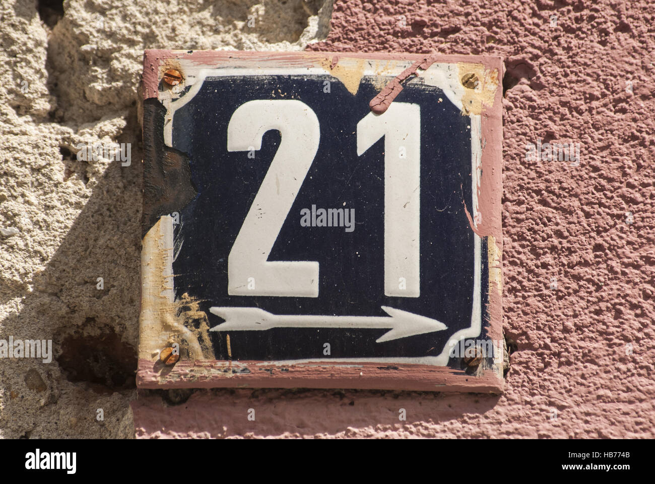 Weathered enameled plate number 21 Stock Photo - Alamy Weathered enameled plate number 21 Stock Photo - Alamy
