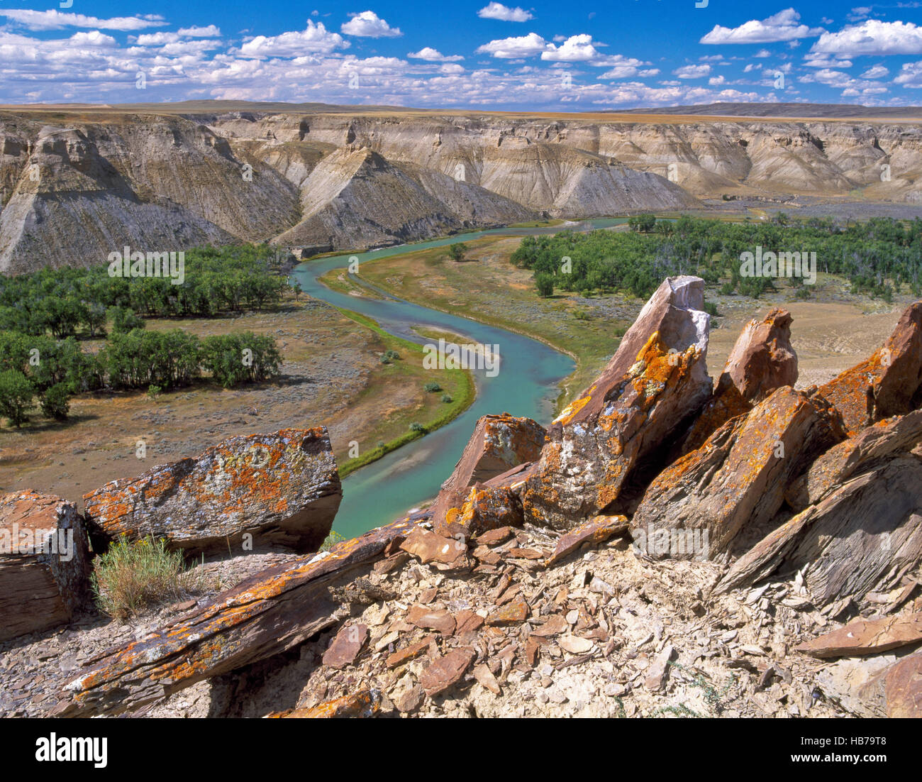 boulders above the marias river valley near loma, montana Stock Photo ...