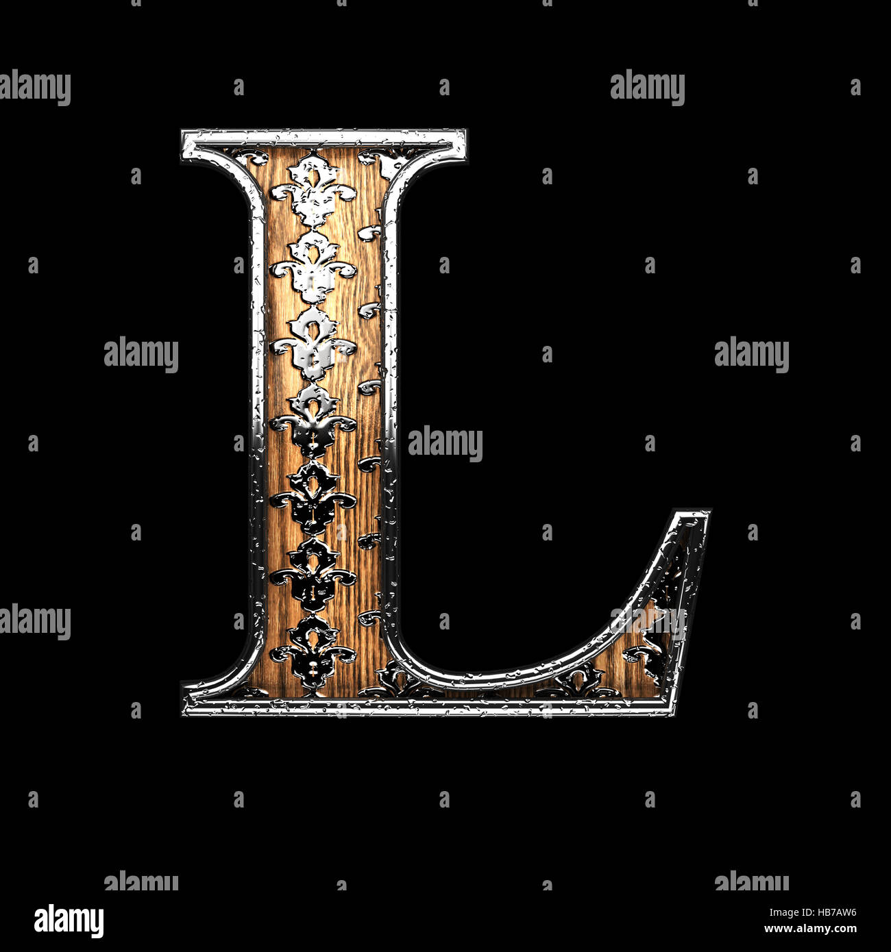 l silver letter. 3D illustration Stock Photo - Alamy