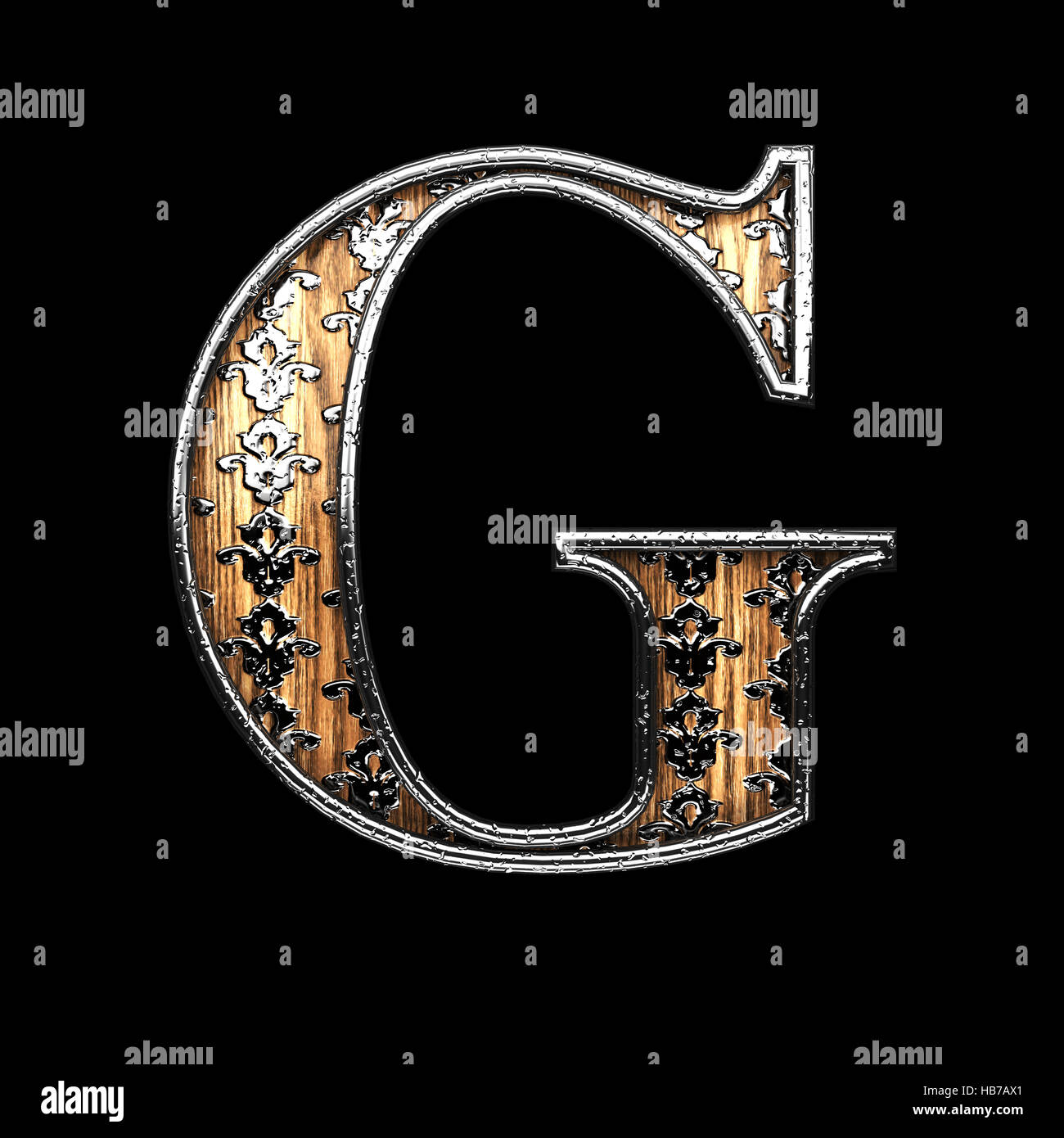 g silver letter. 3D illustration Stock Photo - Alamy
