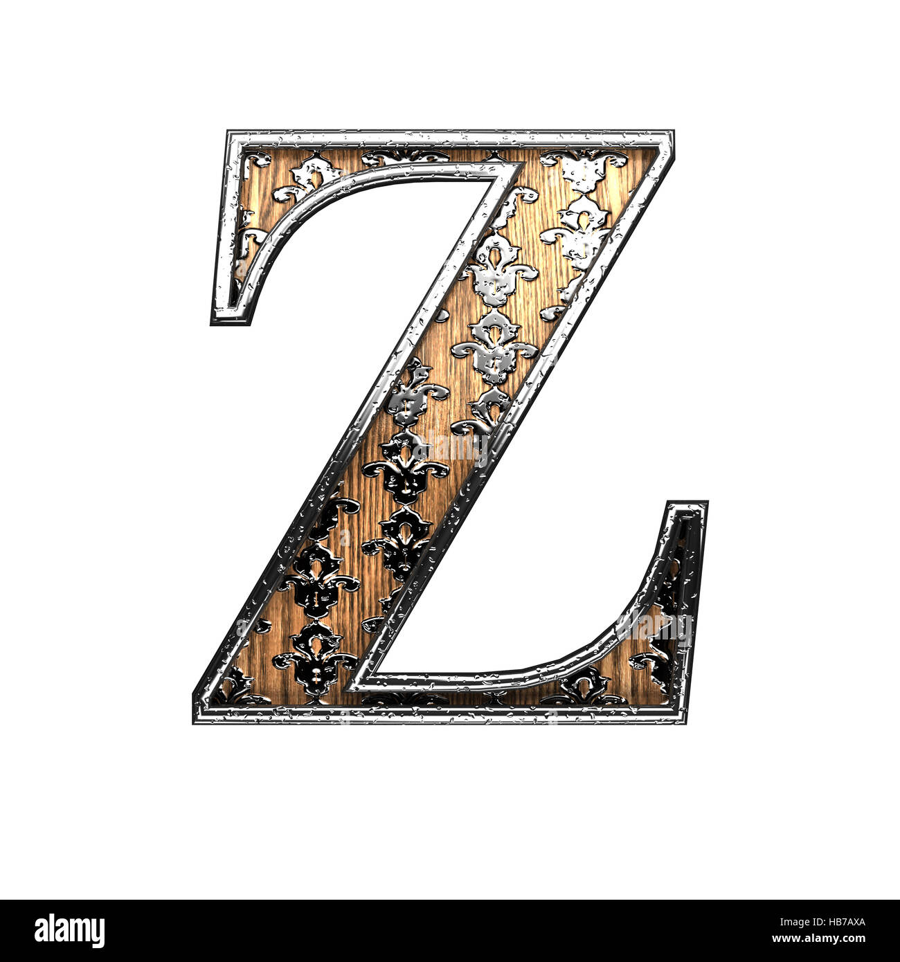 z silver letter. 3D illustration Stock Photo - Alamy
