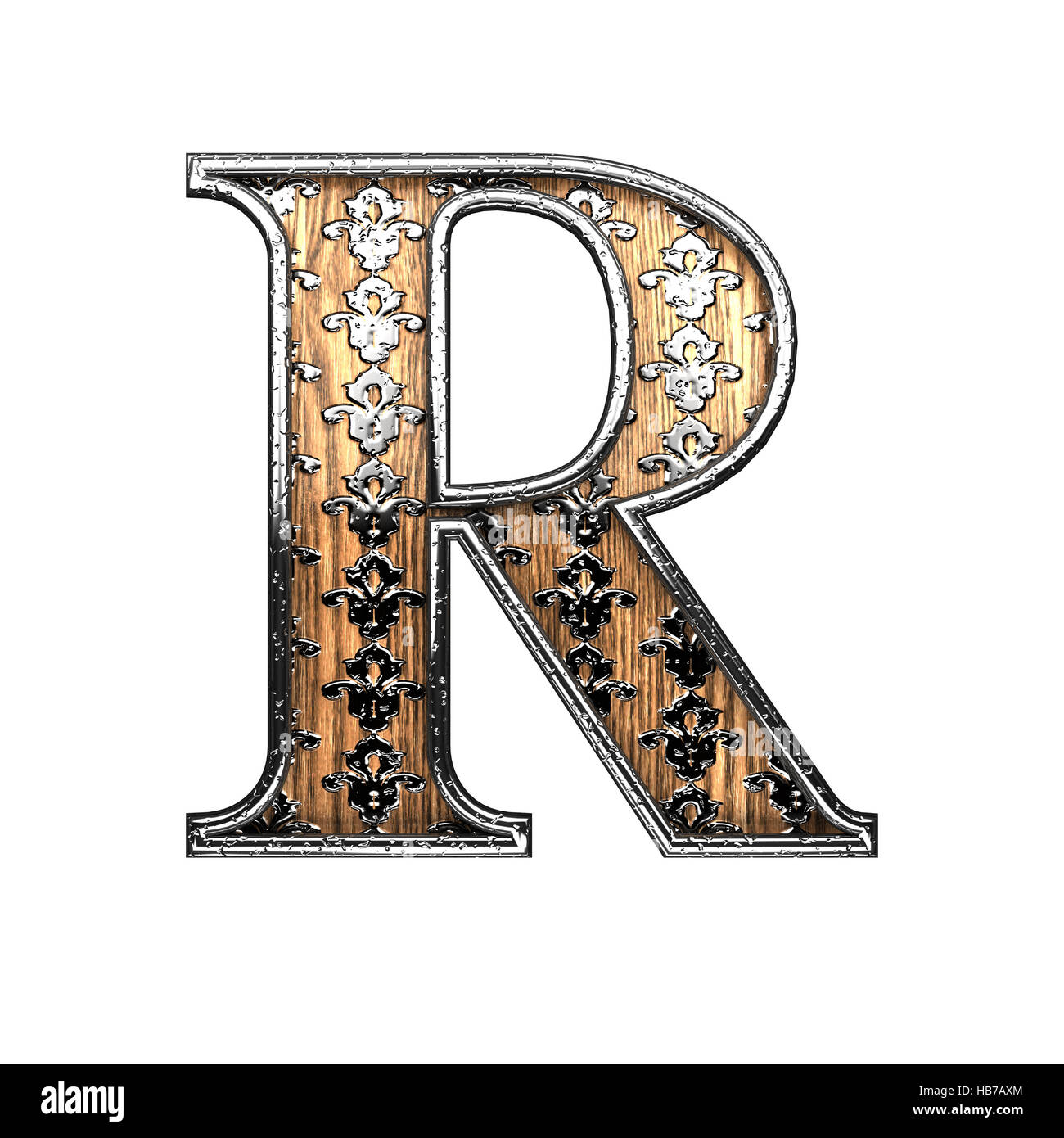 r silver letter. 3D illustration Stock Photo - Alamy