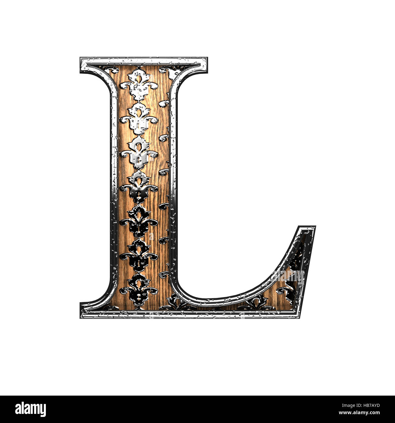 l silver letter. 3D illustration Stock Photo - Alamy