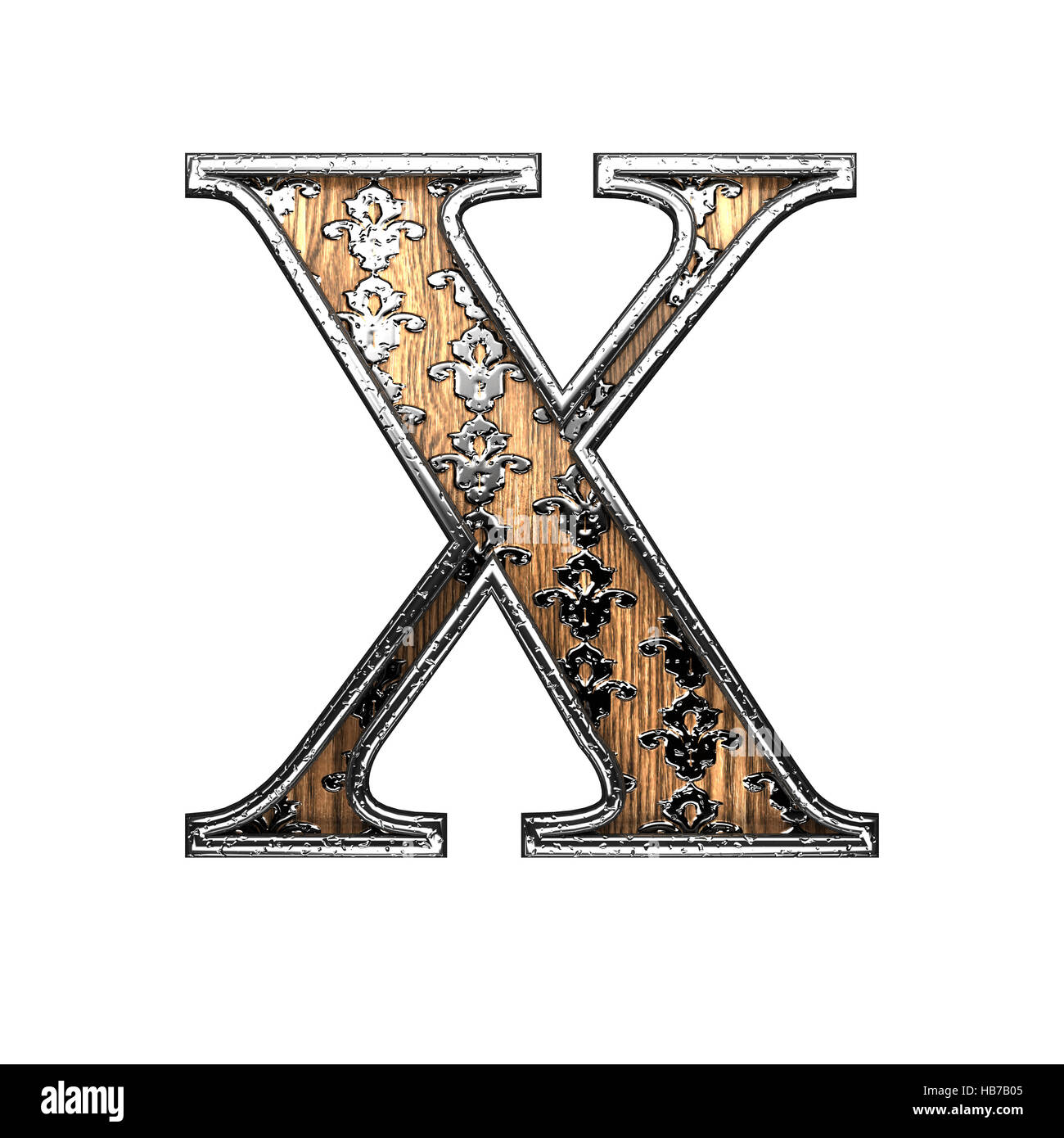x silver letter. 3D illustration Stock Photo - Alamy