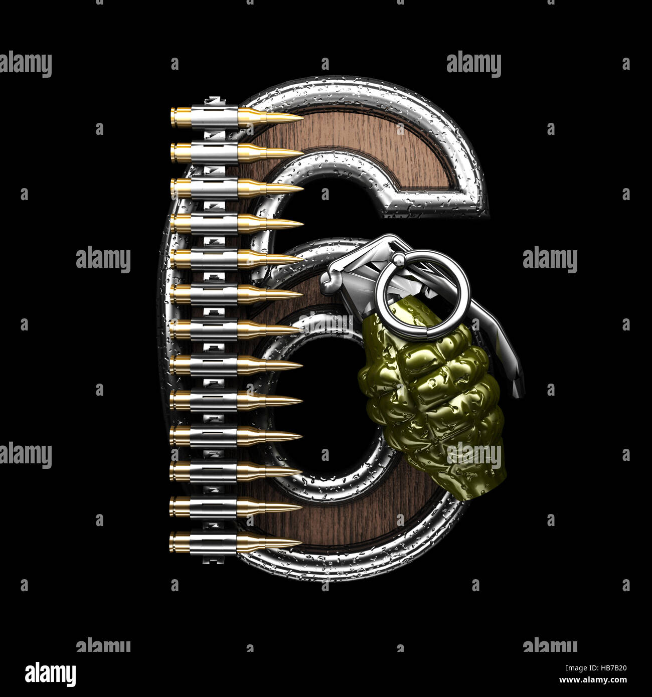 6 military letter. 3D illustration Stock Photo - Alamy