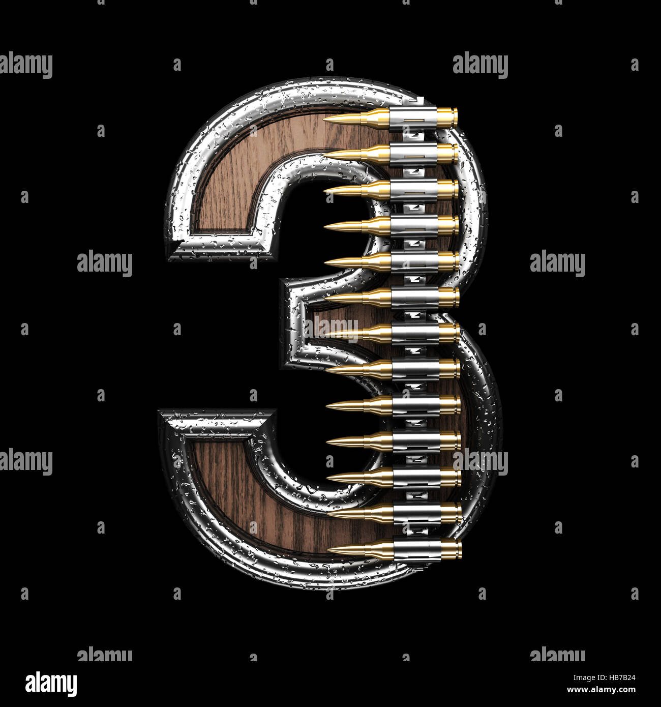 3 military letter. 3D illustration Stock Photo - Alamy