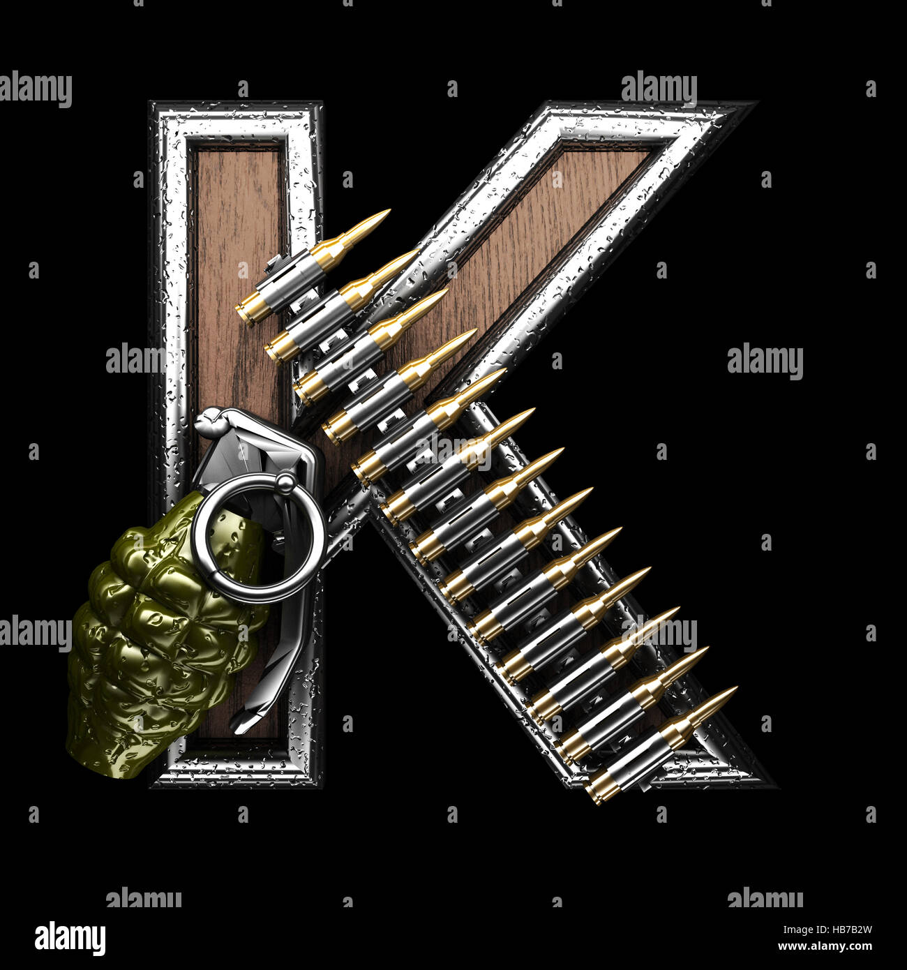 k military letter. 3D illustration Stock Photo - Alamy