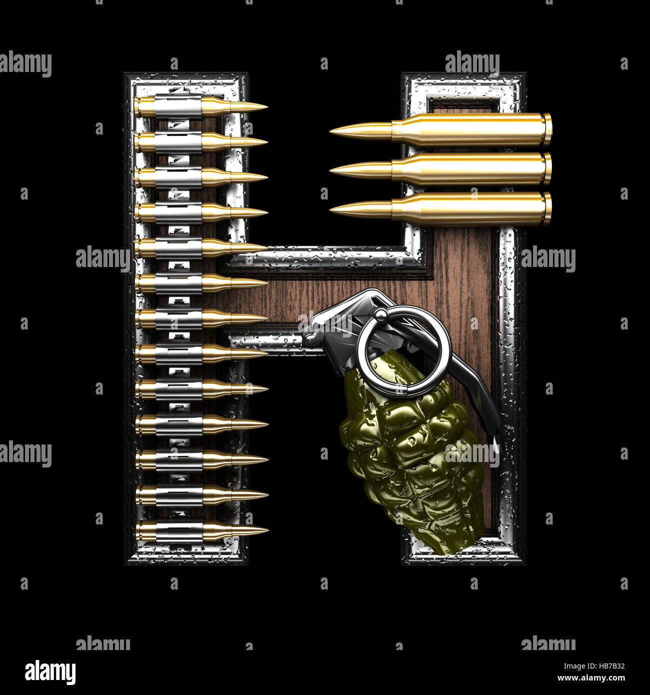 h military letter. 3D illustration Stock Photo - Alamy