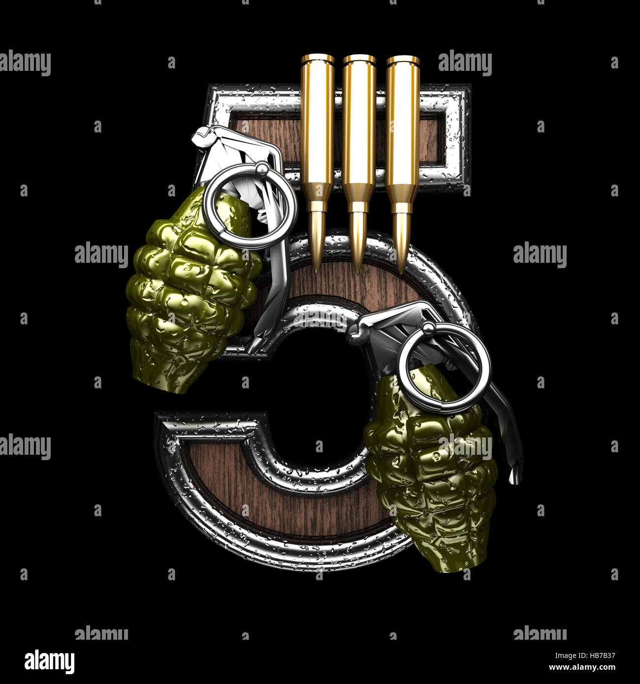 5 military letter. 3D illustration Stock Photo - Alamy