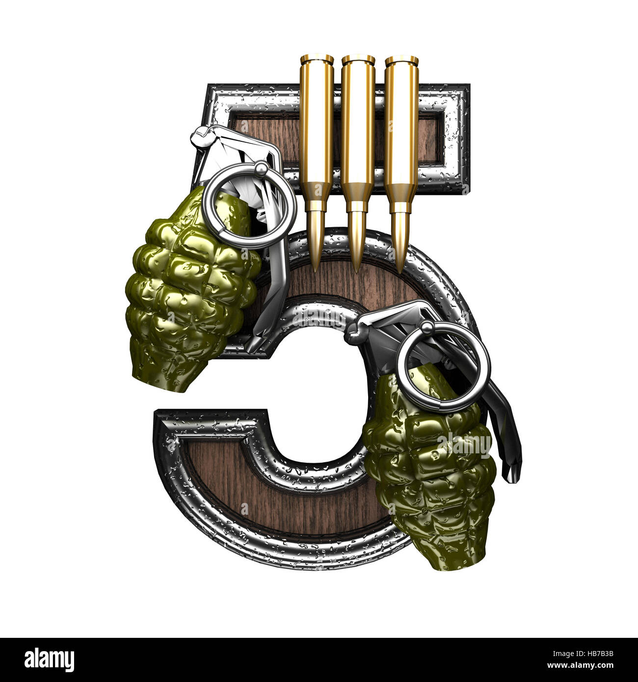 5 military letter. 3D illustration Stock Photo - Alamy