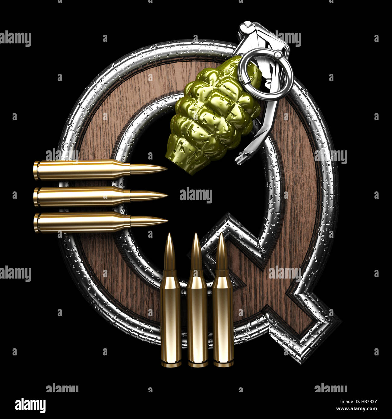 q military letter. 3D illustration Stock Photo - Alamy