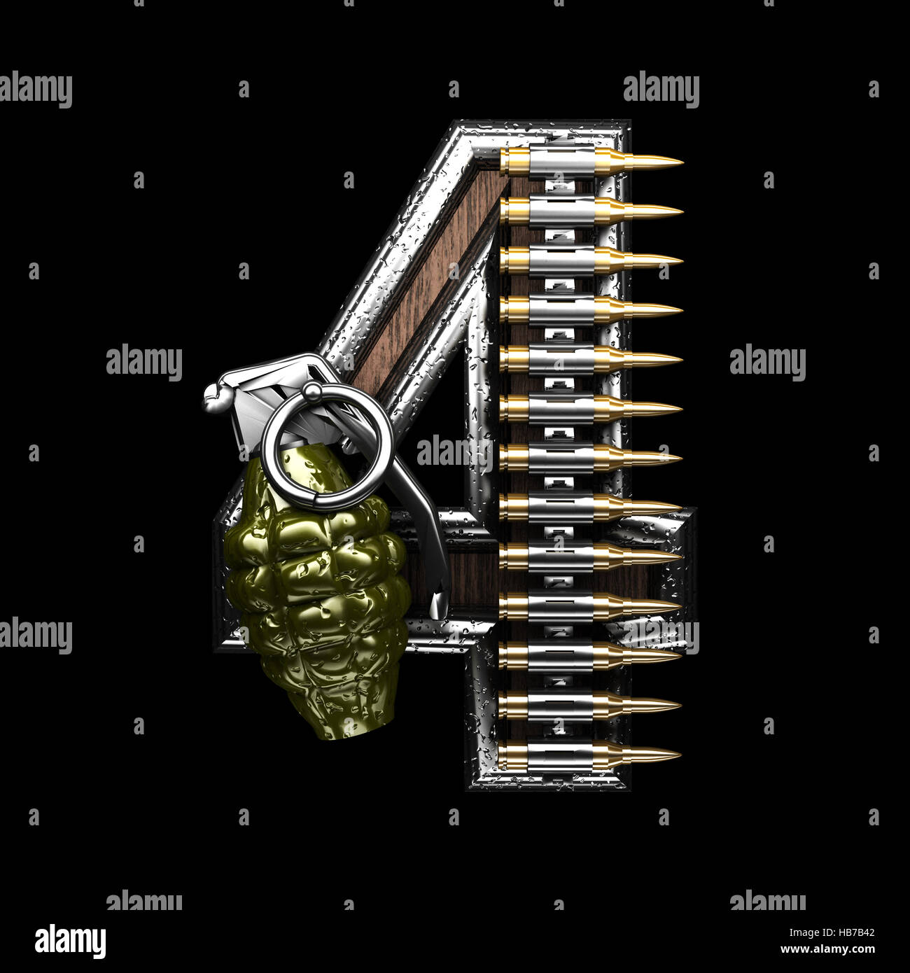 4 military letter. 3D illustration Stock Photo - Alamy