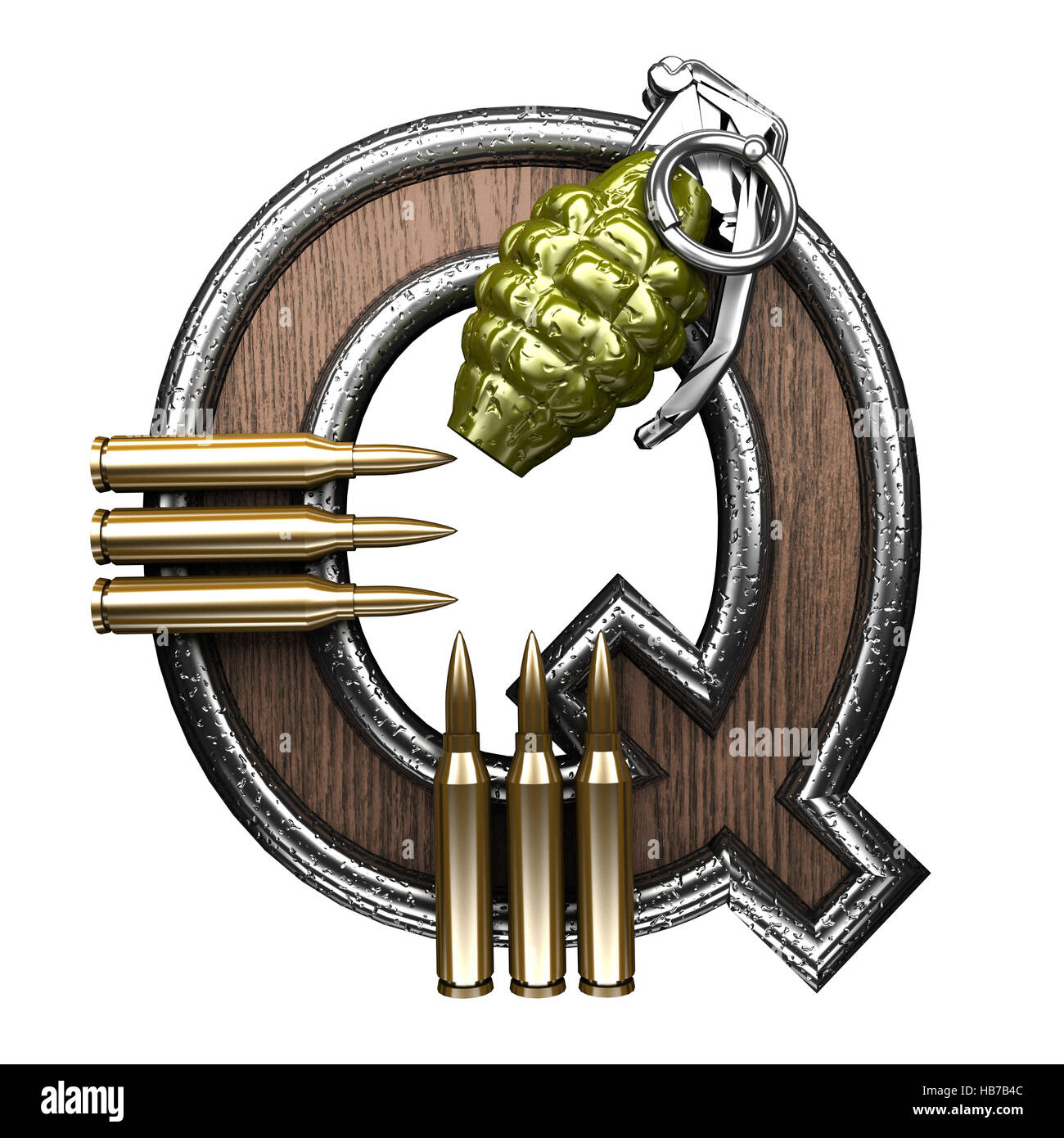 q military letter. 3D illustration Stock Photo - Alamy