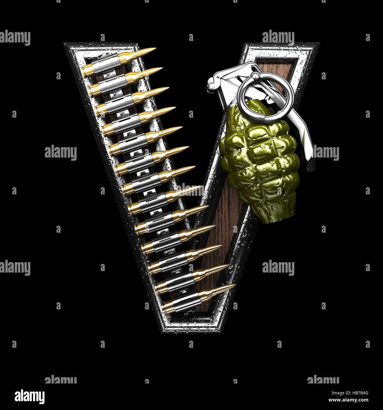 v military letter. 3D illustration Stock Photo - Alamy