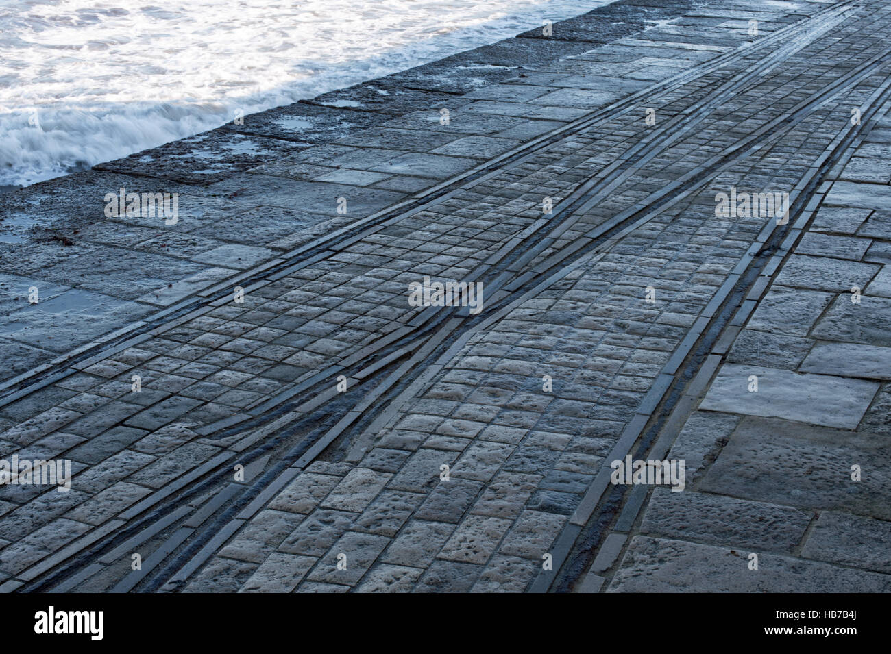 The old tramway tracks, Swanage, Dorset, UK Stock Photo - Alamy