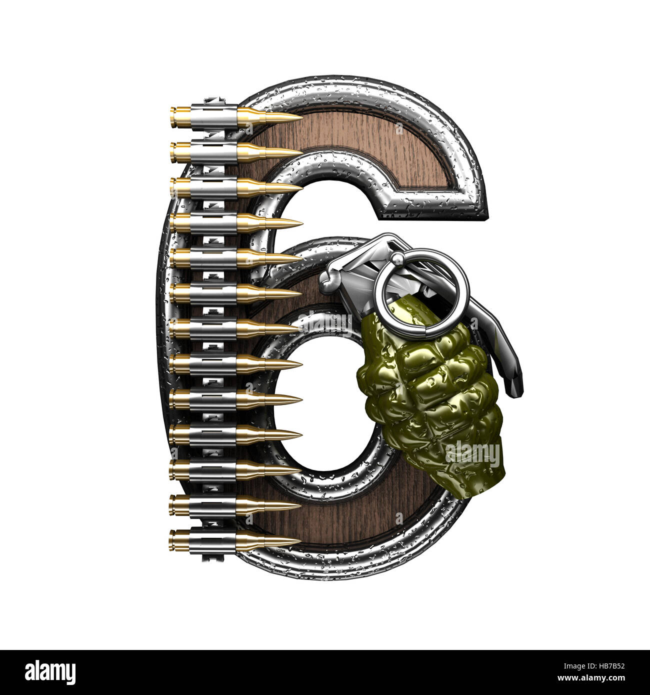 6 military letter. 3D illustration Stock Photo - Alamy