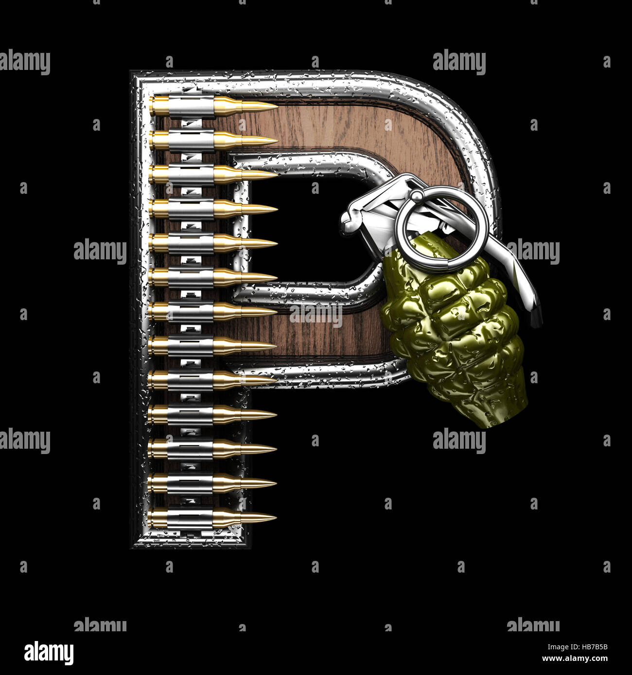 p military letter. 3D illustration Stock Photo - Alamy