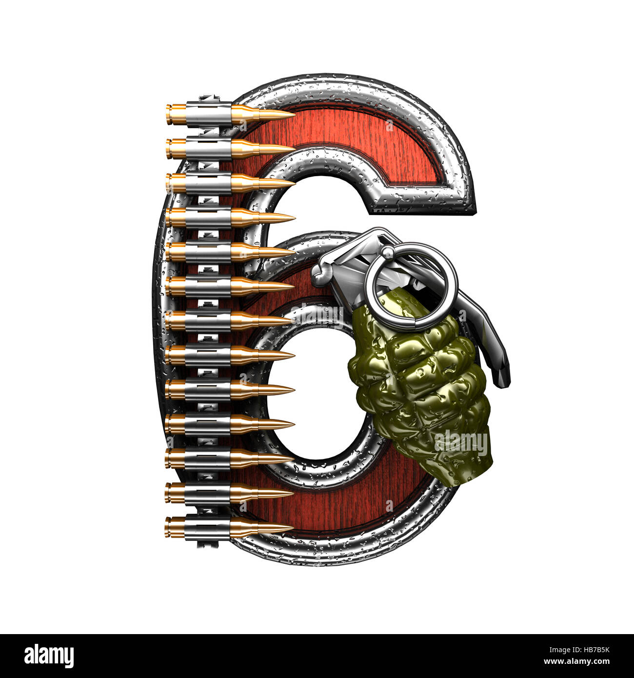 6 military letter. 3D illustration Stock Photo - Alamy