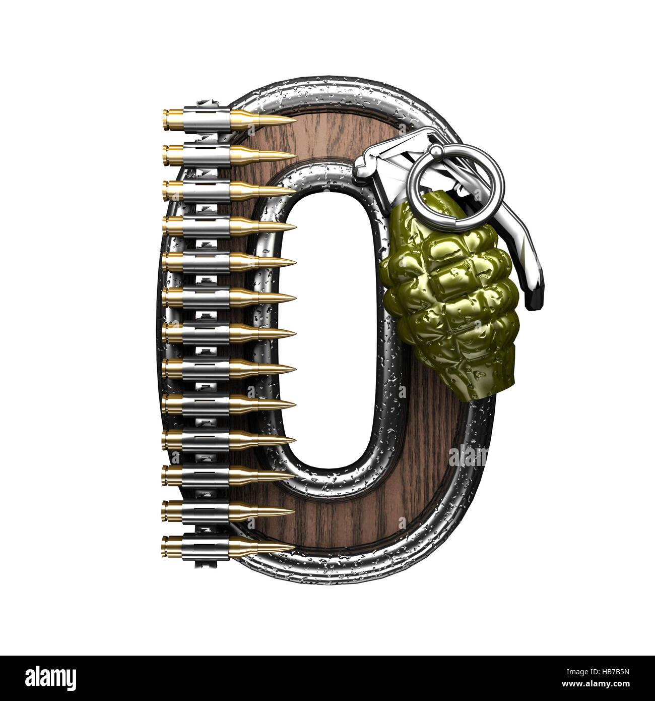 0 military letter. 3D illustration Stock Photo - Alamy