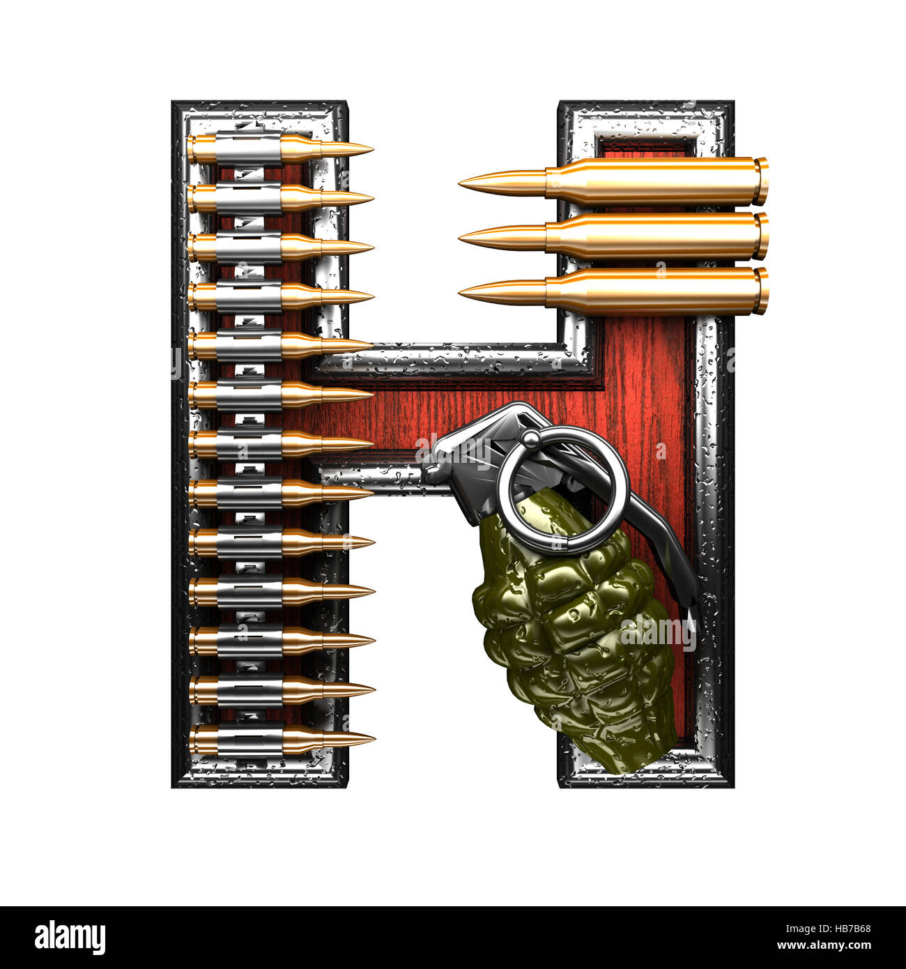 h military letter. 3D illustration Stock Photo - Alamy