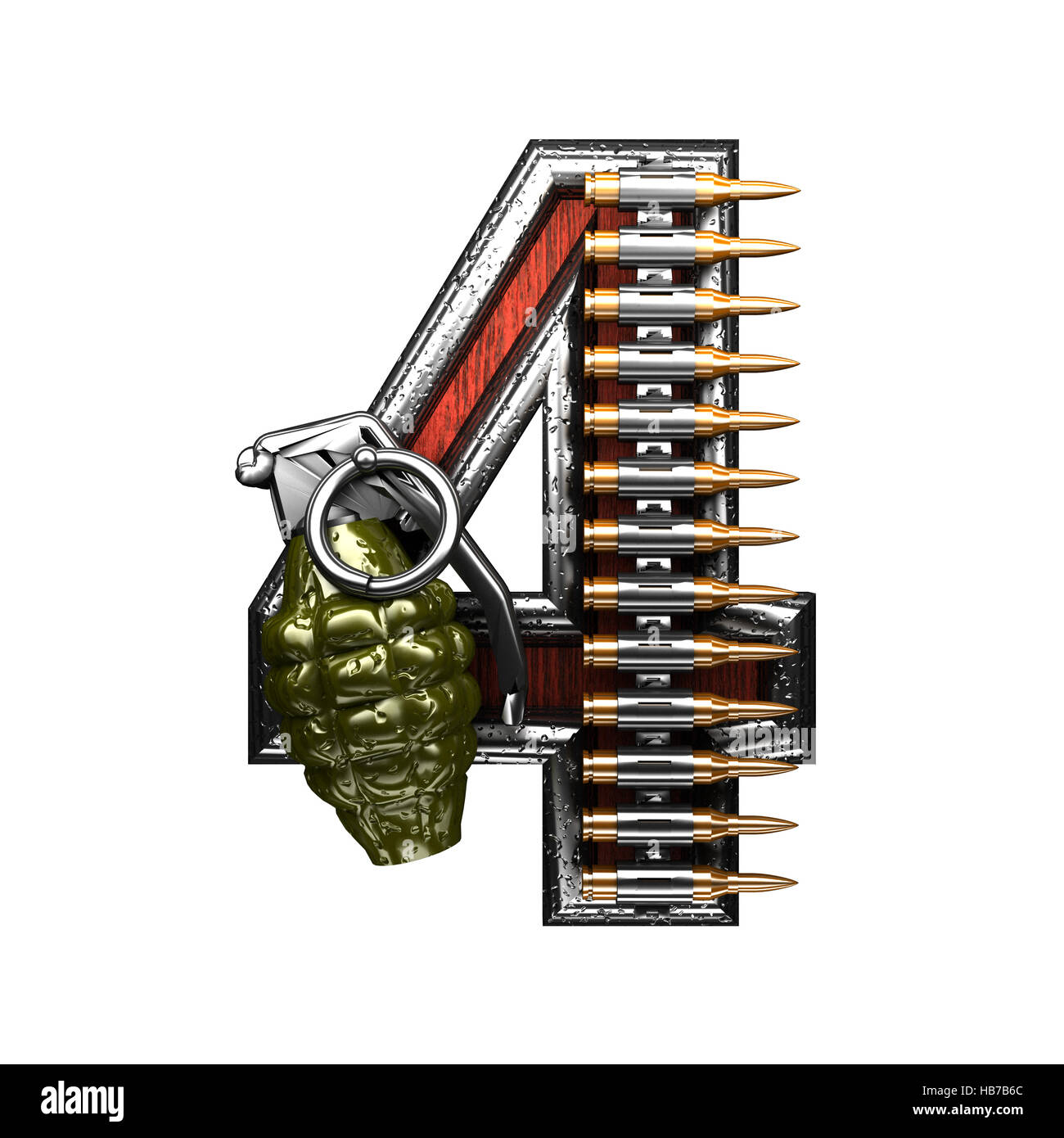 4 military letter. 3D illustration Stock Photo - Alamy