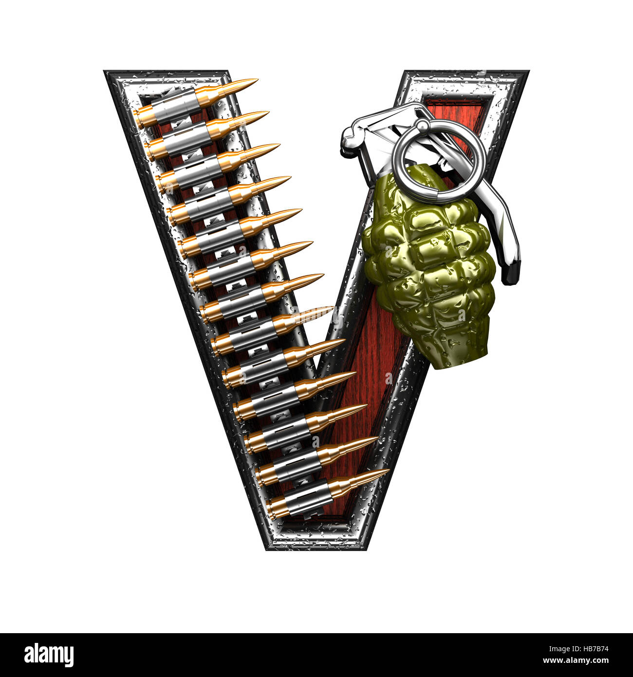 v military letter. 3D illustration Stock Photo - Alamy