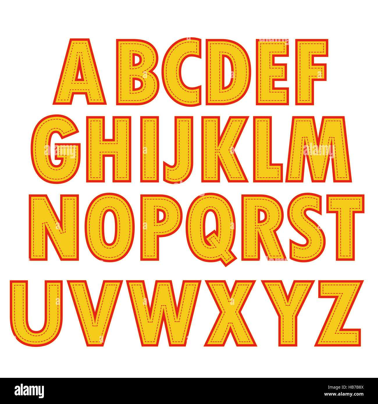 Yellow Textile Alphabet Stock Photo - Alamy