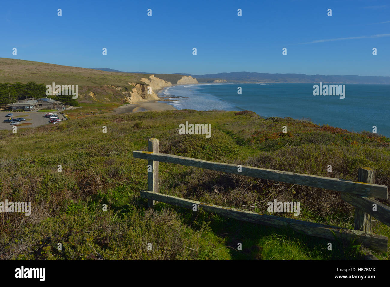 Drakes Beach and the cliffs along the Bay, Point Reyes CA Stock Photo ...