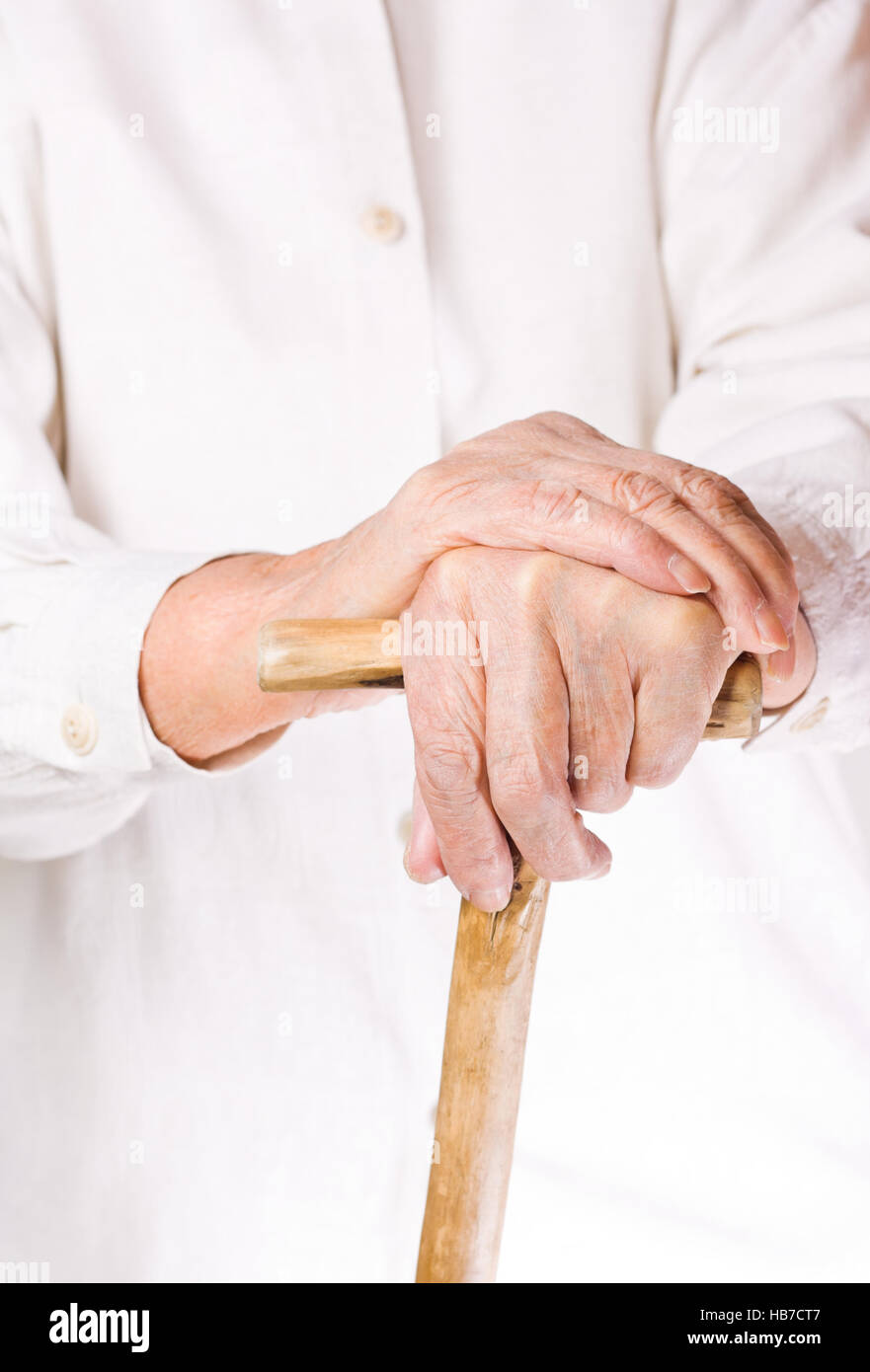 hand of an old man in white, with isolated background Stock Photo - Alamy