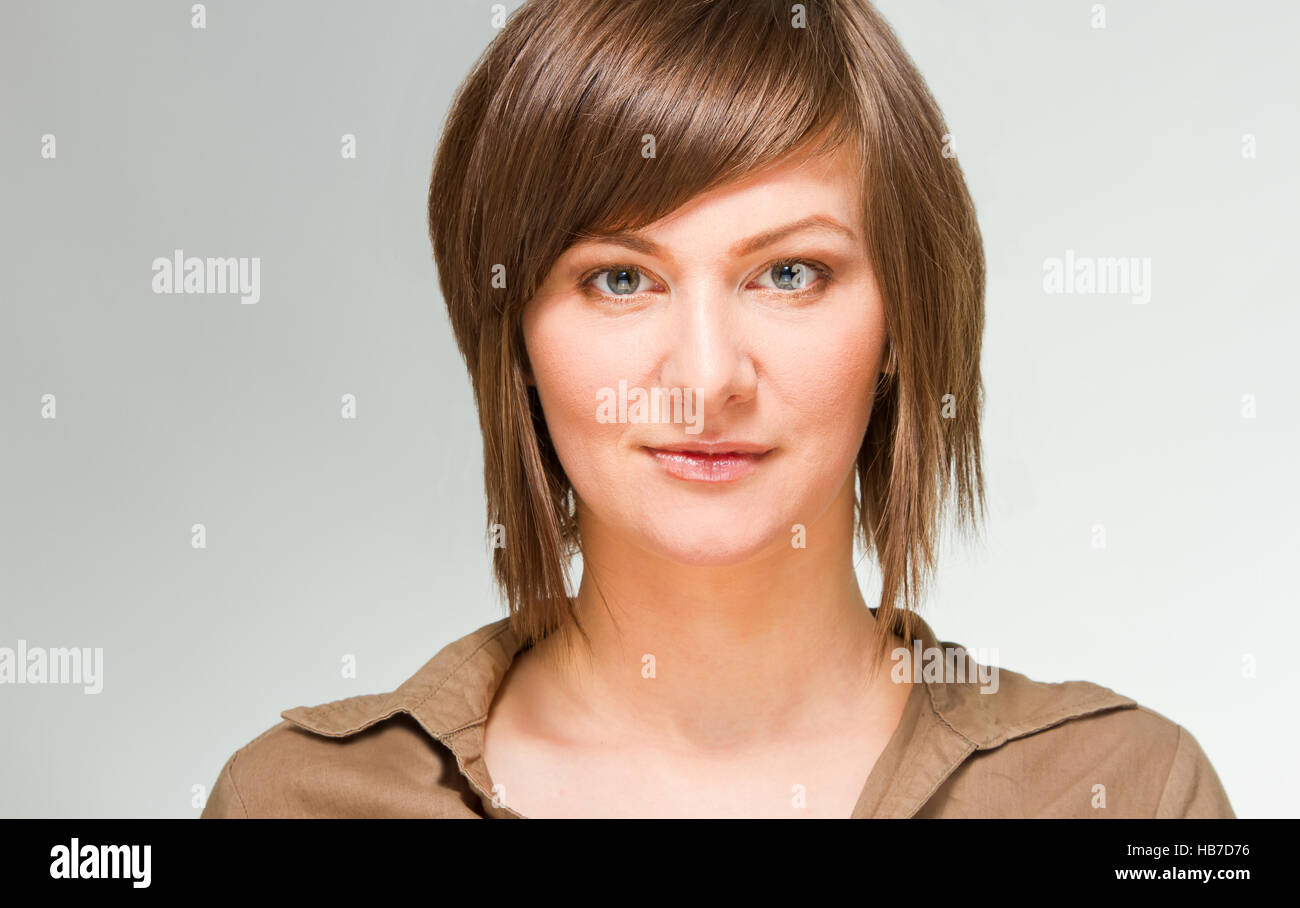 young woman's isolated portrait Stock Photo - Alamy