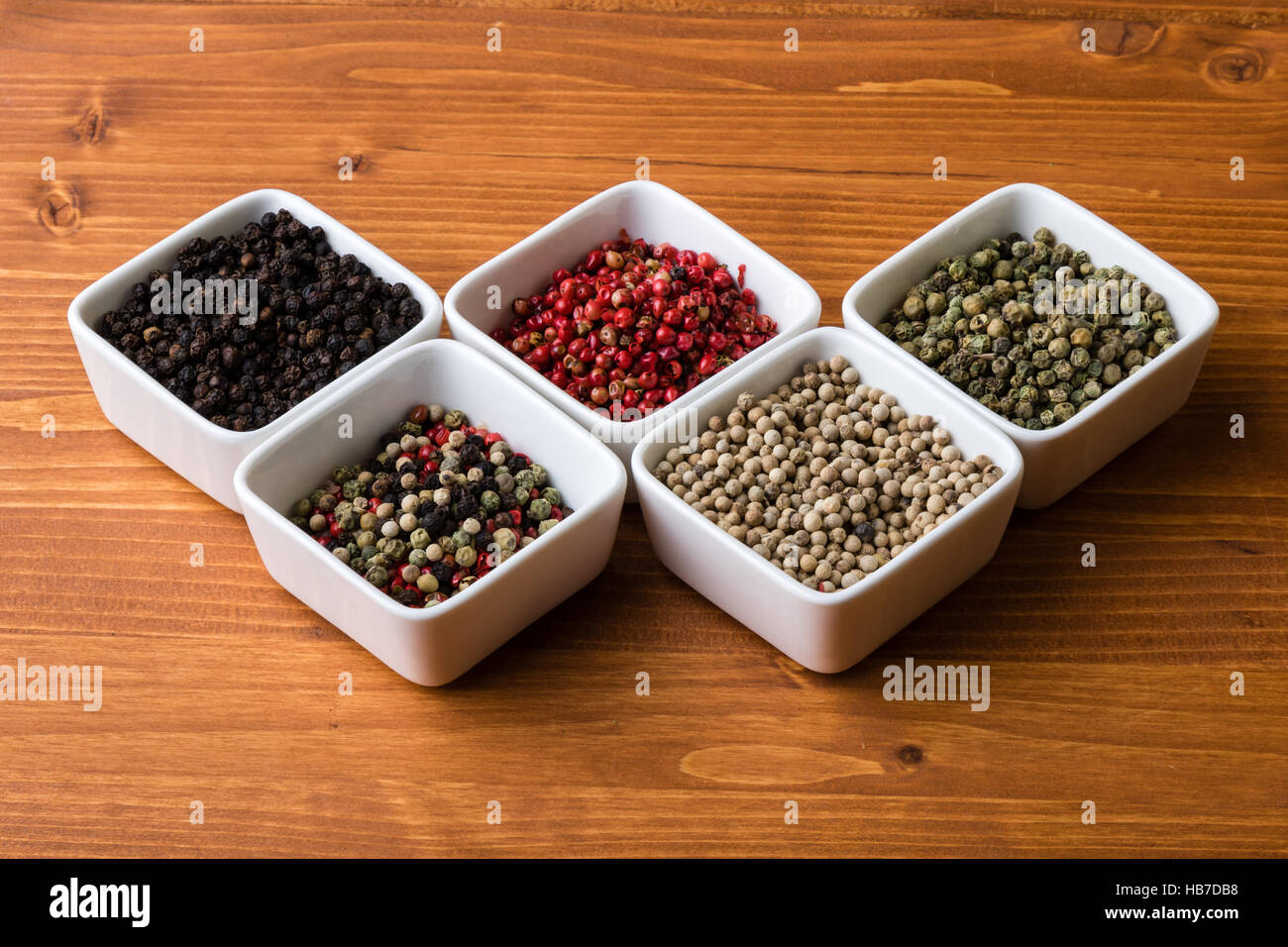 spices in white square bowls Stock Photo - Alamy