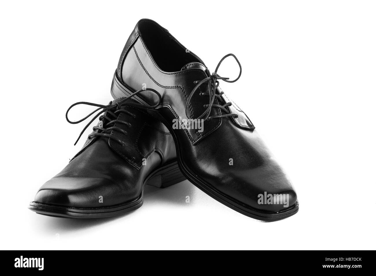 black leather shoes Stock Photo - Alamy