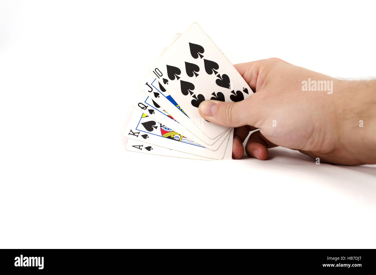 Playing cards in hand Stock Photo - Alamy