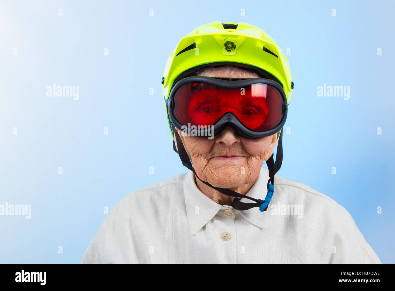 Granny funny helmet hi-res stock photography and images - Alamy