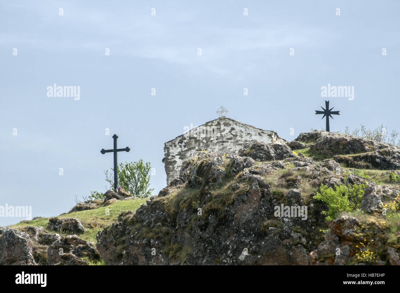 Medieval stone chapel exterior Stock Photo - Alamy