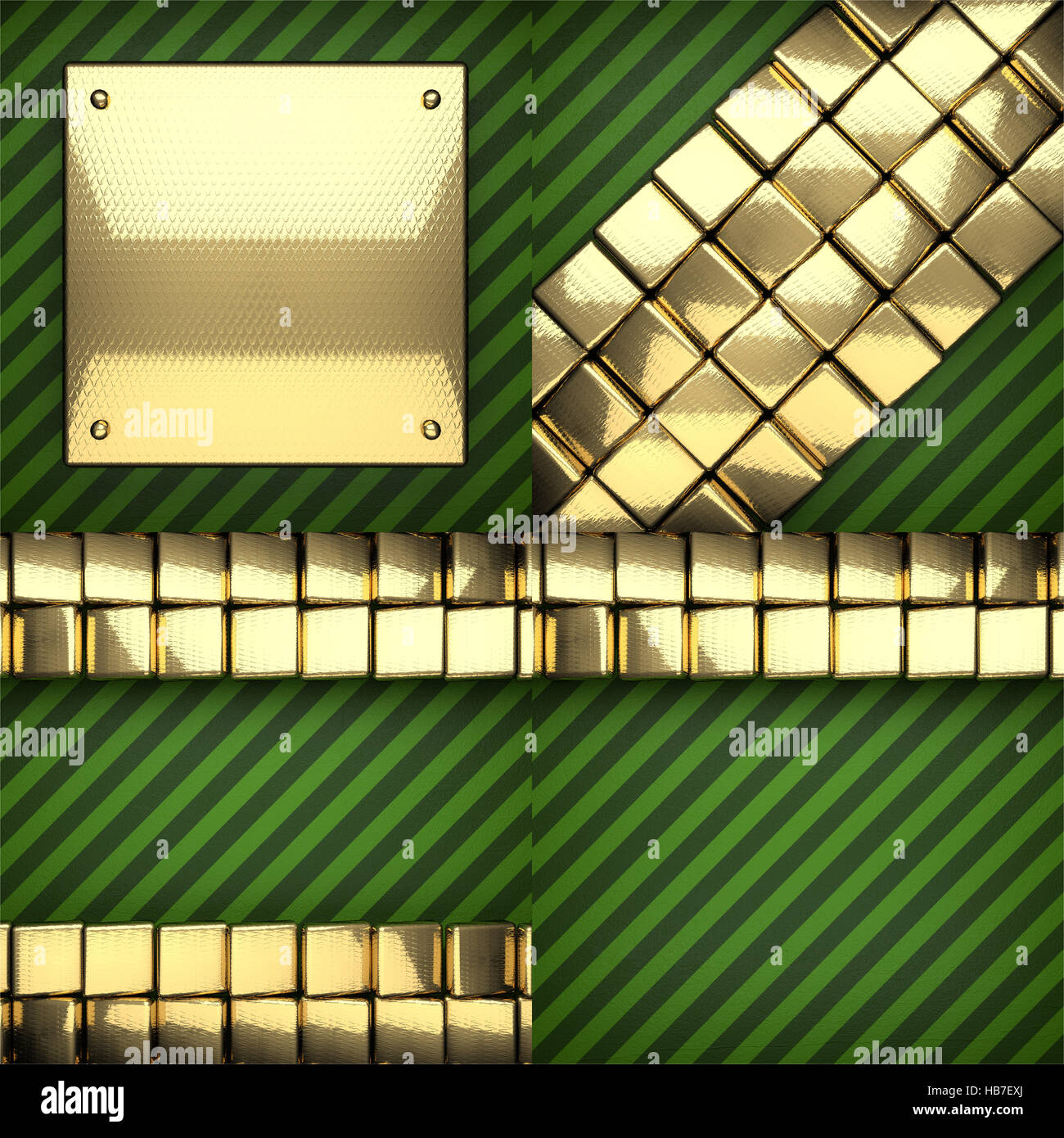 gold on green texture background set Stock Photo - Alamy