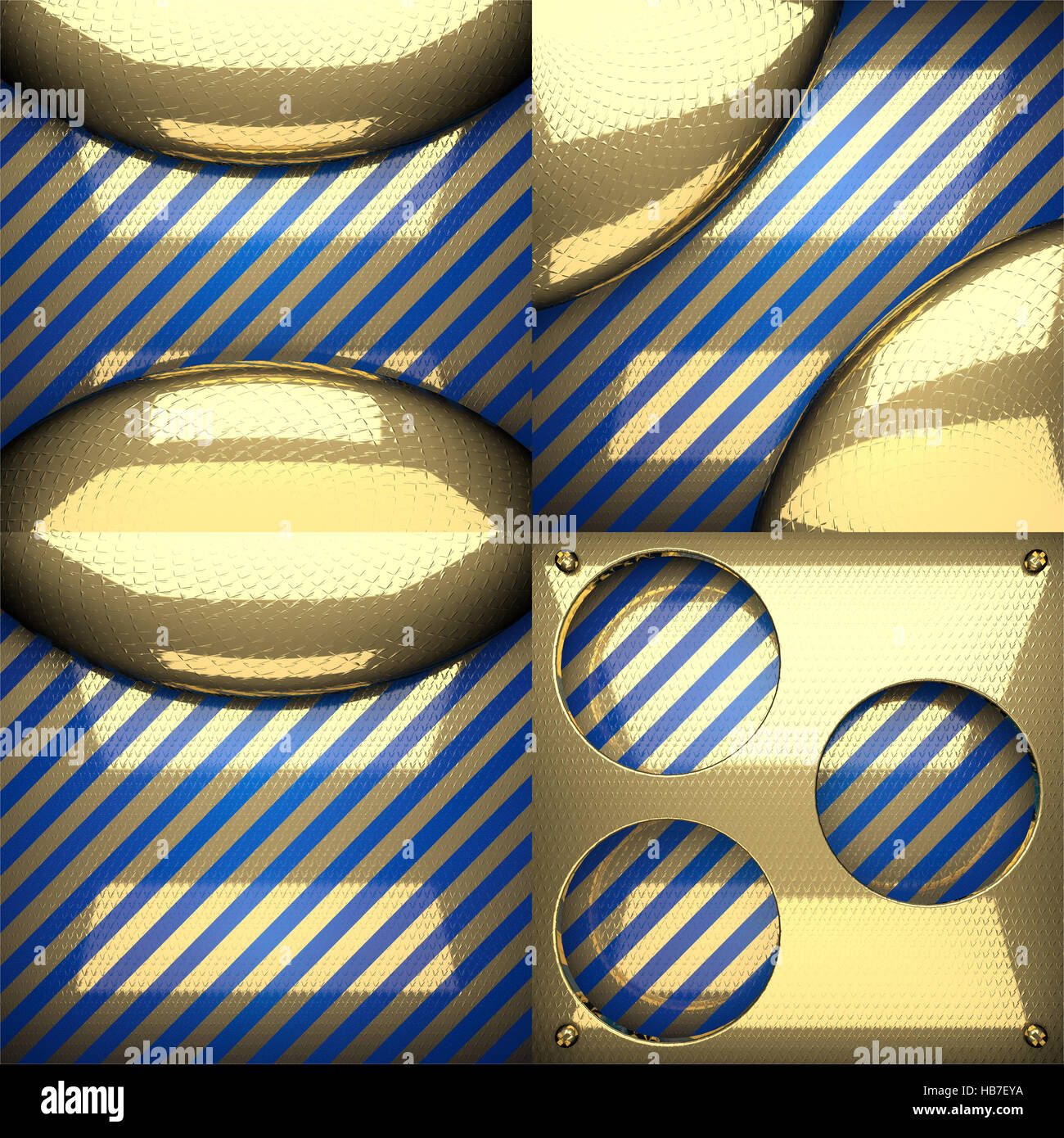 gold on blue texture background set Stock Photo - Alamy