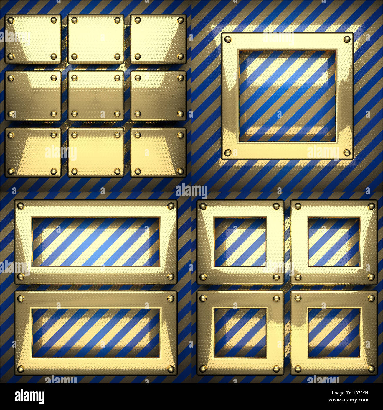 gold on blue texture background set Stock Photo - Alamy