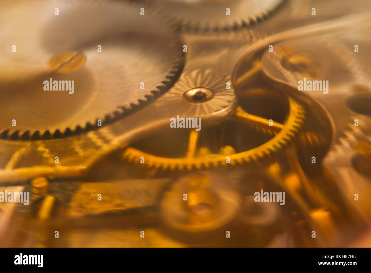 closeup for a vintage mechanical clockwork Stock Photo - Alamy