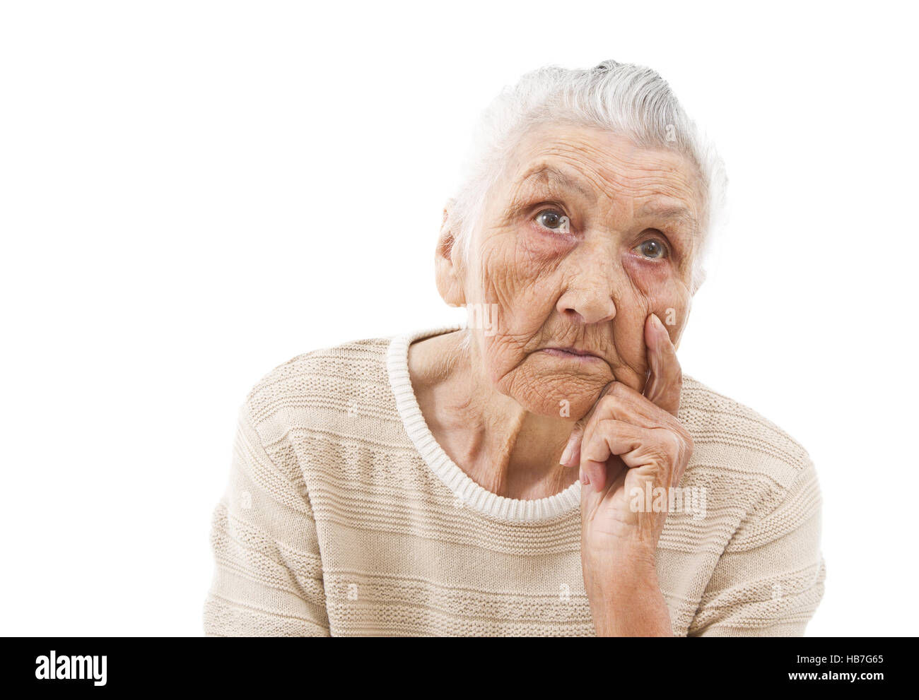 Old lady contemplating hi-res stock photography and images - Alamy
