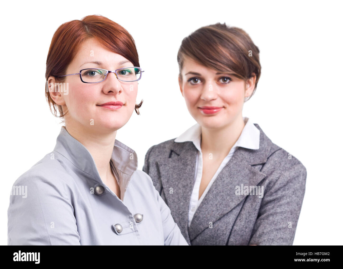 two business women on white background Stock Photo - Alamy
