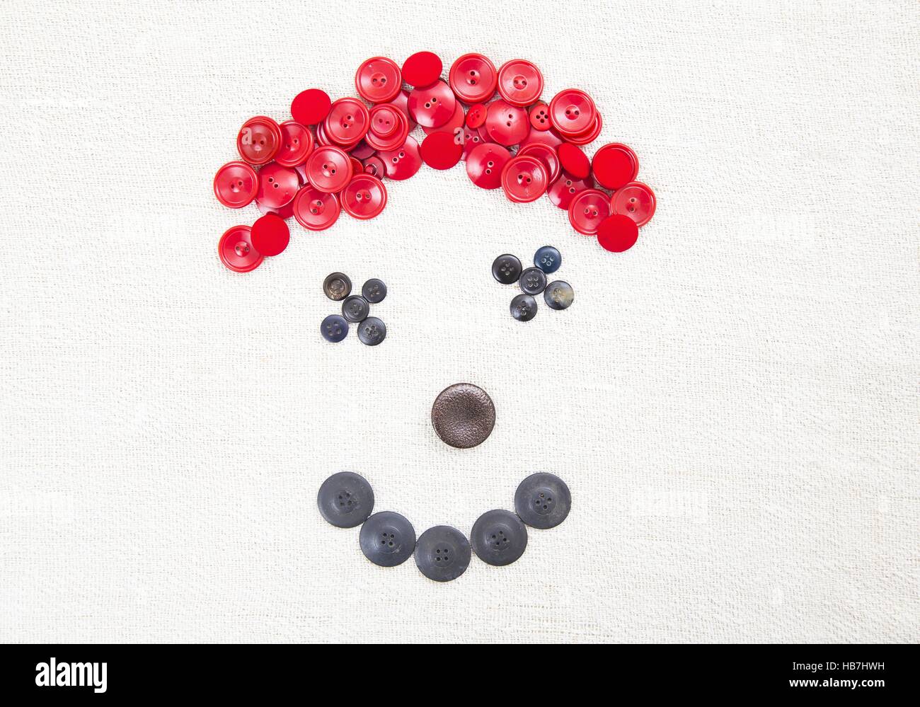 Happy smiley face made out of colorful buttons Stock Photo - Alamy